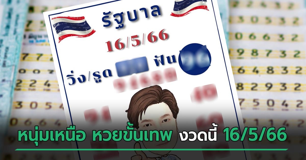 ความคิดเห็น หนุ่มเหนือ หวยขั้นเทพ แจกเลขเด็ดงวดนี้ 16/5/66 ฟัน 96