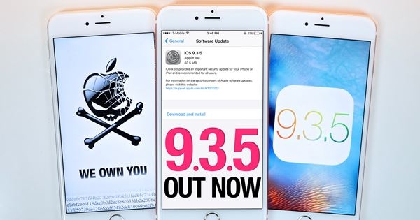 แอปเปิลออกอัพเดท iOS 9.3.5 เพื่อความปลอดภัย ปิดช่องโหว่ร้ายแรง